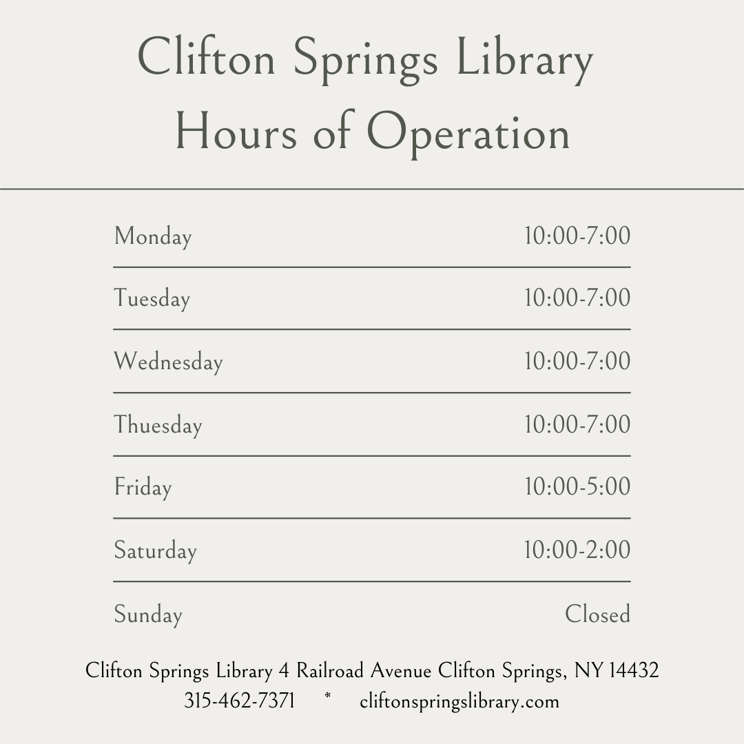 Clifton Springs Library – Serving the community since 1895